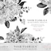Black and White Floral Watercolor Clipart Floral Border | Etsy