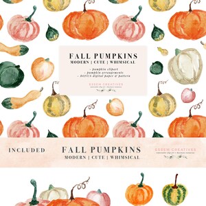 Watercolor Pumpkins Clipart, Halloween Thanksgiving Clipart, Autumn ...