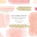 Watercolor Brush Strokes Textures Clipart, Blush Pink Peach Gold ...