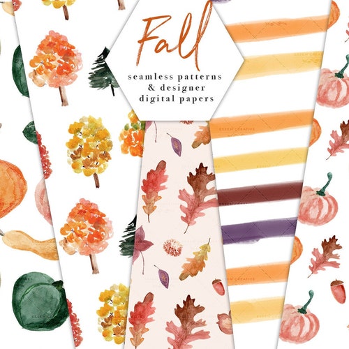 Fall Floral Digital Paper Pack Thanksgiving Scrapbook Paper - Etsy