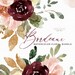 Burgundy Watercolor Floral Clipart Fall Flowers Clip Art - Etsy