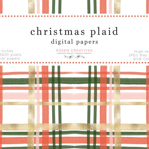 Christmas Plaid Pattern Digital Paper Seamless Repeat - Etsy