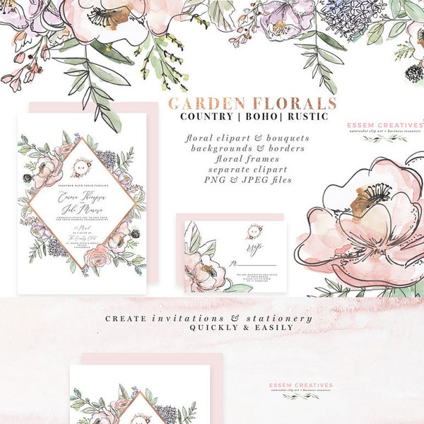Cottage Garden Wedding Invitation - Etsy