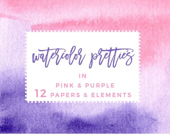 Watercolor Background Digital Paper Purple Ombre 12x12 | Etsy