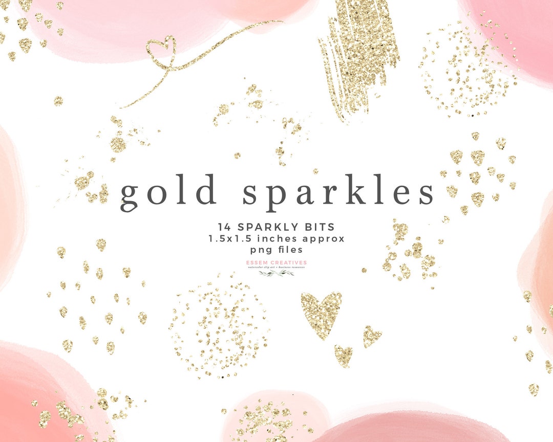 Gold Sparkle Glitter Clipart Overlay, Sublimation PNG Files, Logo ...