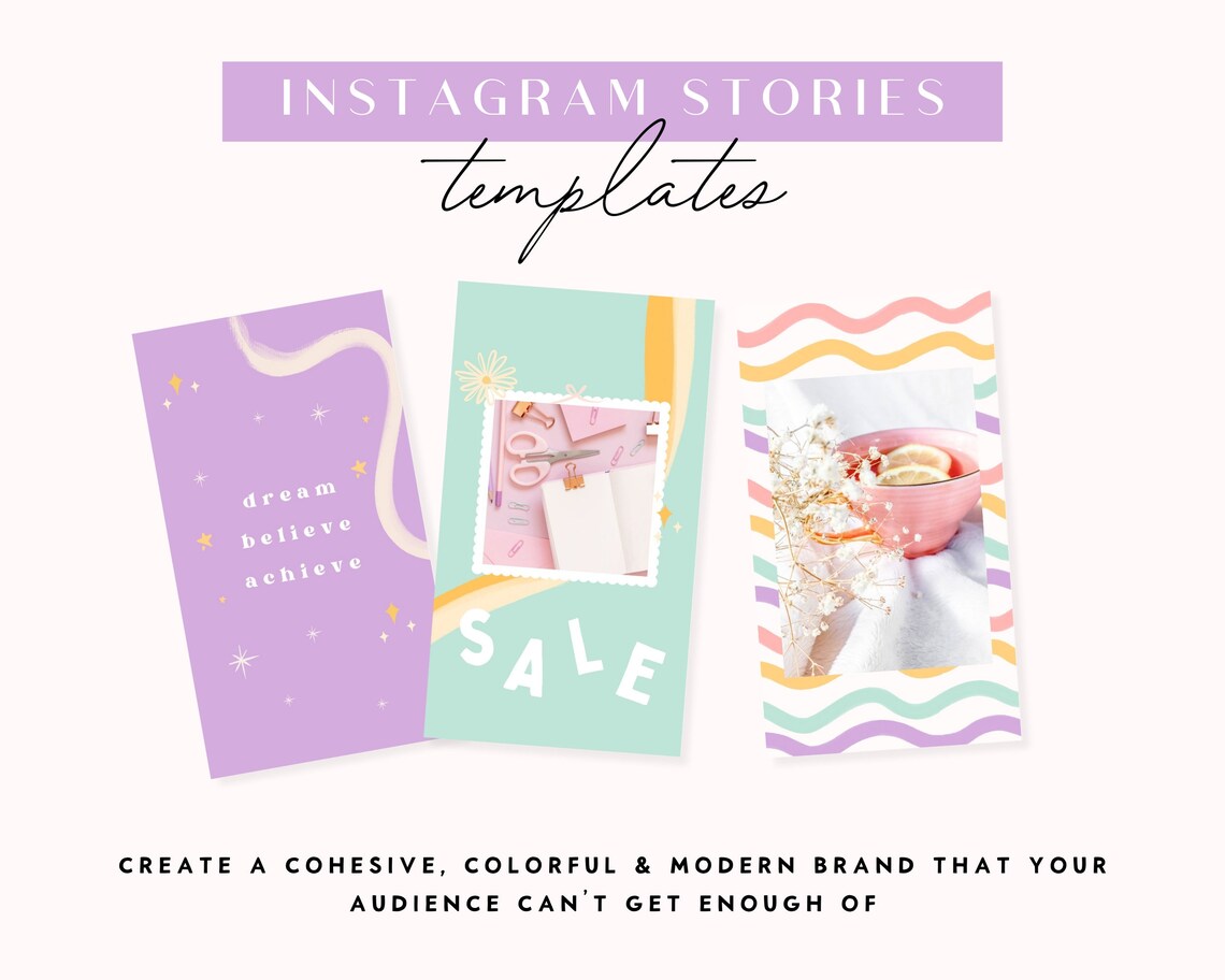 Rainbow Instagram Story Templates Canva, Inspirational Quotes for ...