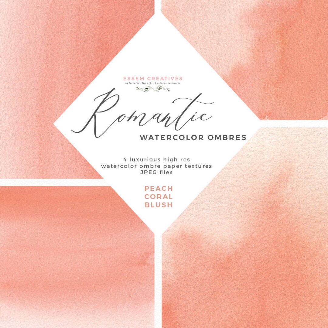 Coral Watercolor Ombre Splash, Calligraphy Background, Watercolor ...