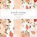 Peach Orange Floral Digital Paper Seamless Repeat Patterns, Fall Floral ...