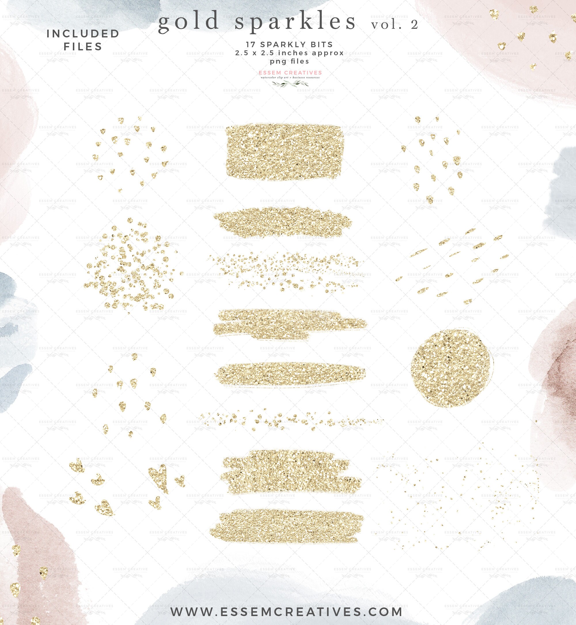 Gold Sparkle Glitter Clipart Overlay, Sublimation PNG File Logo ...