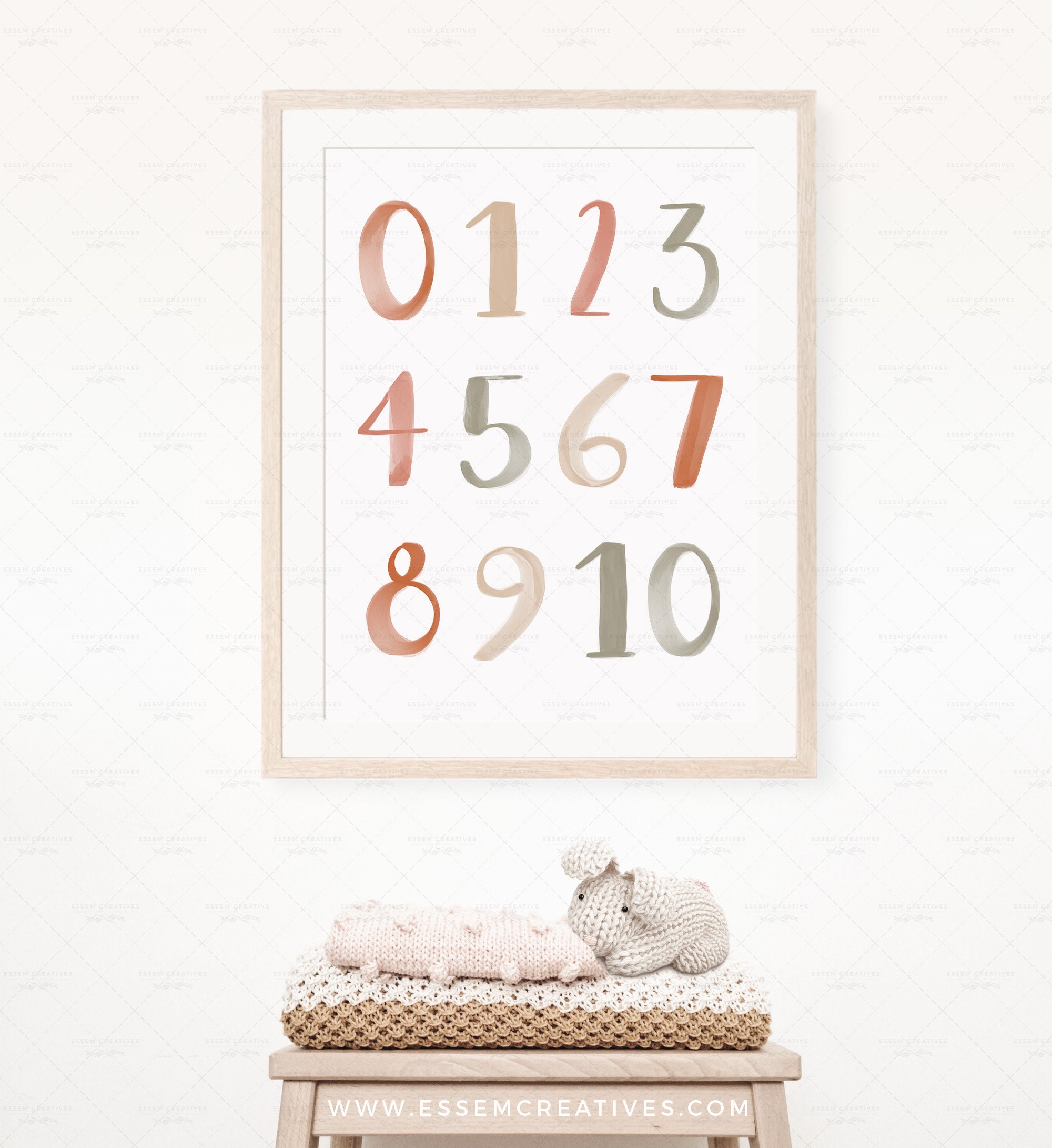 Neutral Numbers Poster Boho 0-10 Print 123 PRINTABLE Wall | Etsy