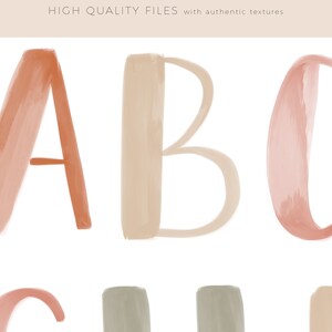 Neutral Alphabet Poster, Boho Alphabet Print, PRINTABLE Wall Art ...