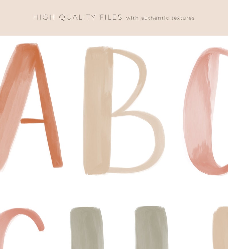 Neutral Alphabet Poster Boho Alphabet Print PRINTABLE Wall - Etsy