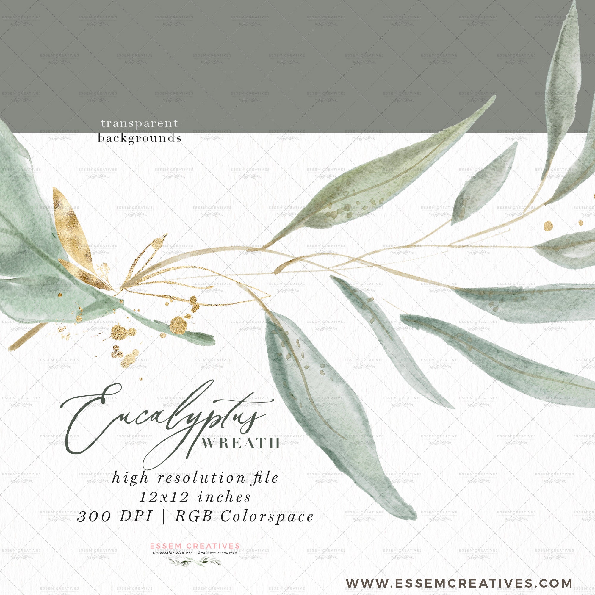 Eucalyptus Wreath Clipart Watercolor Fine Art Laurel Wreath - Etsy
