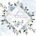 AZURE Blue Watercolor Flowers Clipart, Winter Floral Clip Art, Rustic ...