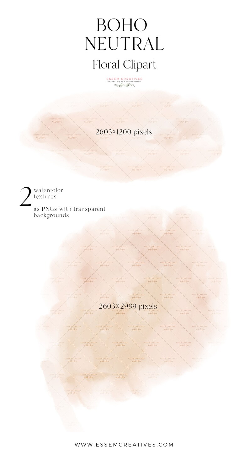 Boho Neutral Floral Clipart Boho Floral Frame Clip Art - Etsy