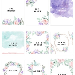 Watercolor Floral Card Border Template, Winter Flowers Clipart, Floral ...
