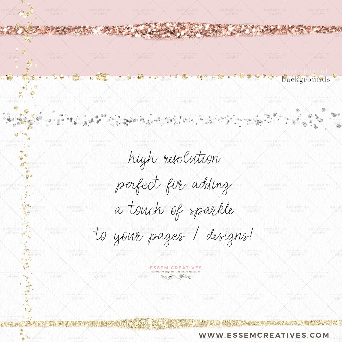 Gold Border Clipart Rose Gold Confetti Page Borders Lines | Etsy