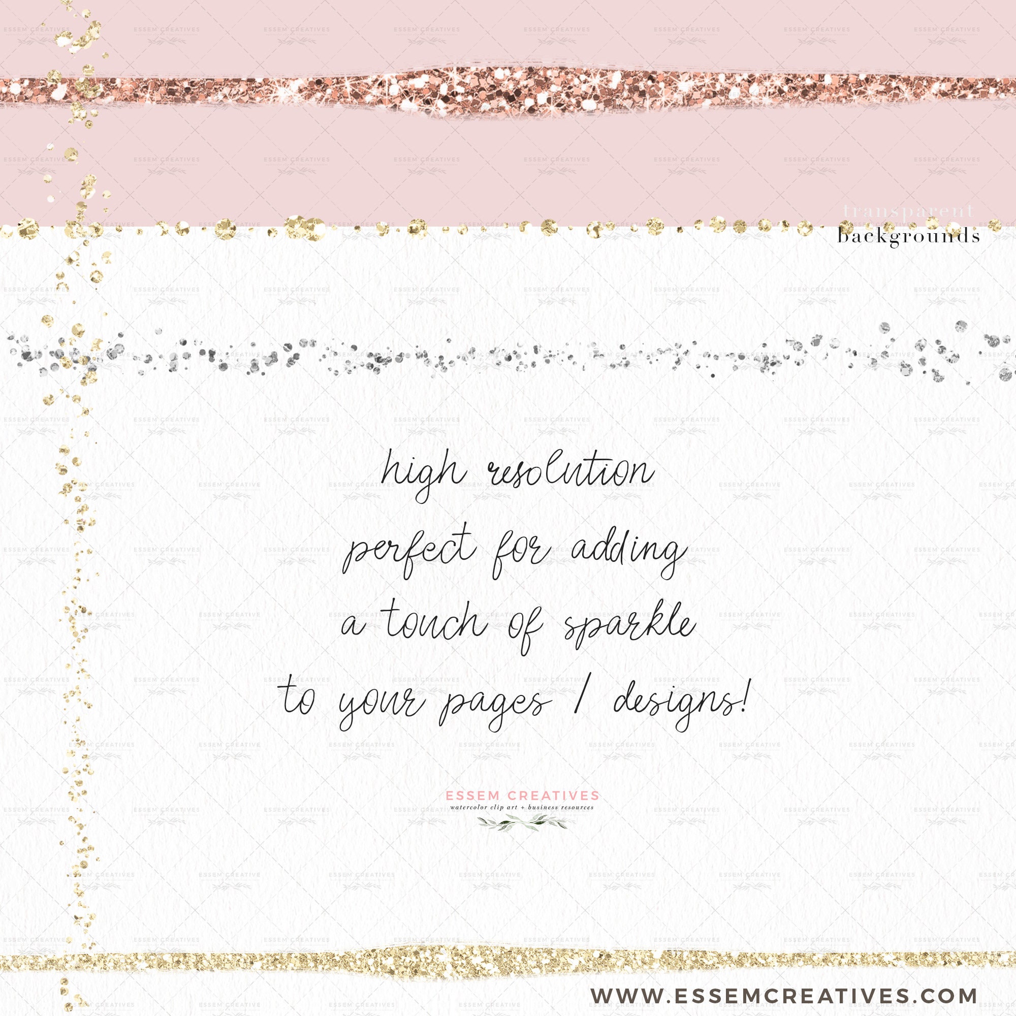 Gold Border Clipart Rose Gold Confetti Page Borders Lines - Etsy