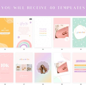 Rainbow Instagram Story Templates Canva, Inspirational Quotes for ...