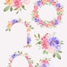 Purple Pink Orange Watercolor Flower Clipart, Floral Sublimation PNG ...