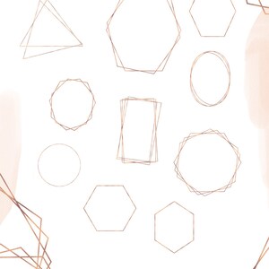 Empty Rose Gold Geometric Frames Clipart, Crystal Frames Clip Art ...