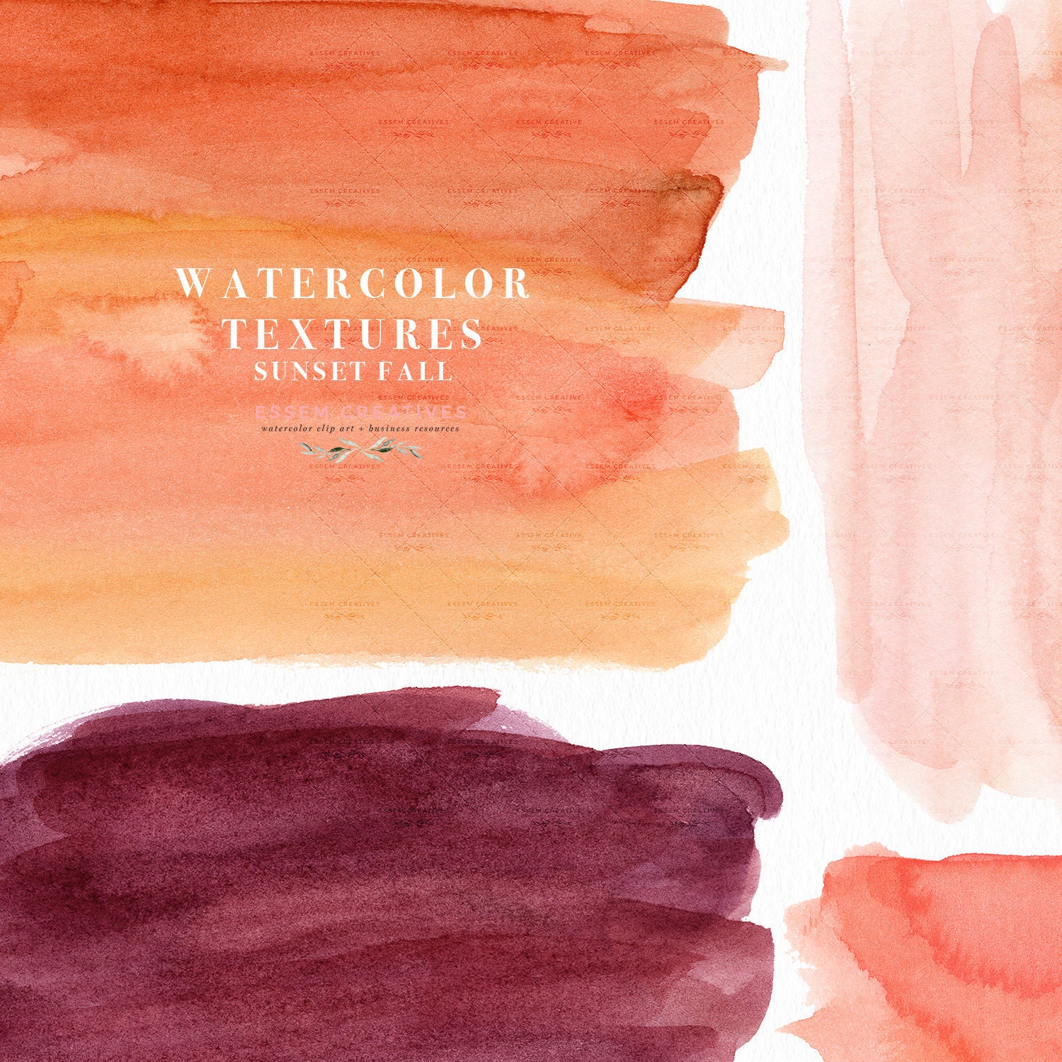 Burnt Orange Pink Burgundy Watercolor Splash Clipart Brush - Etsy