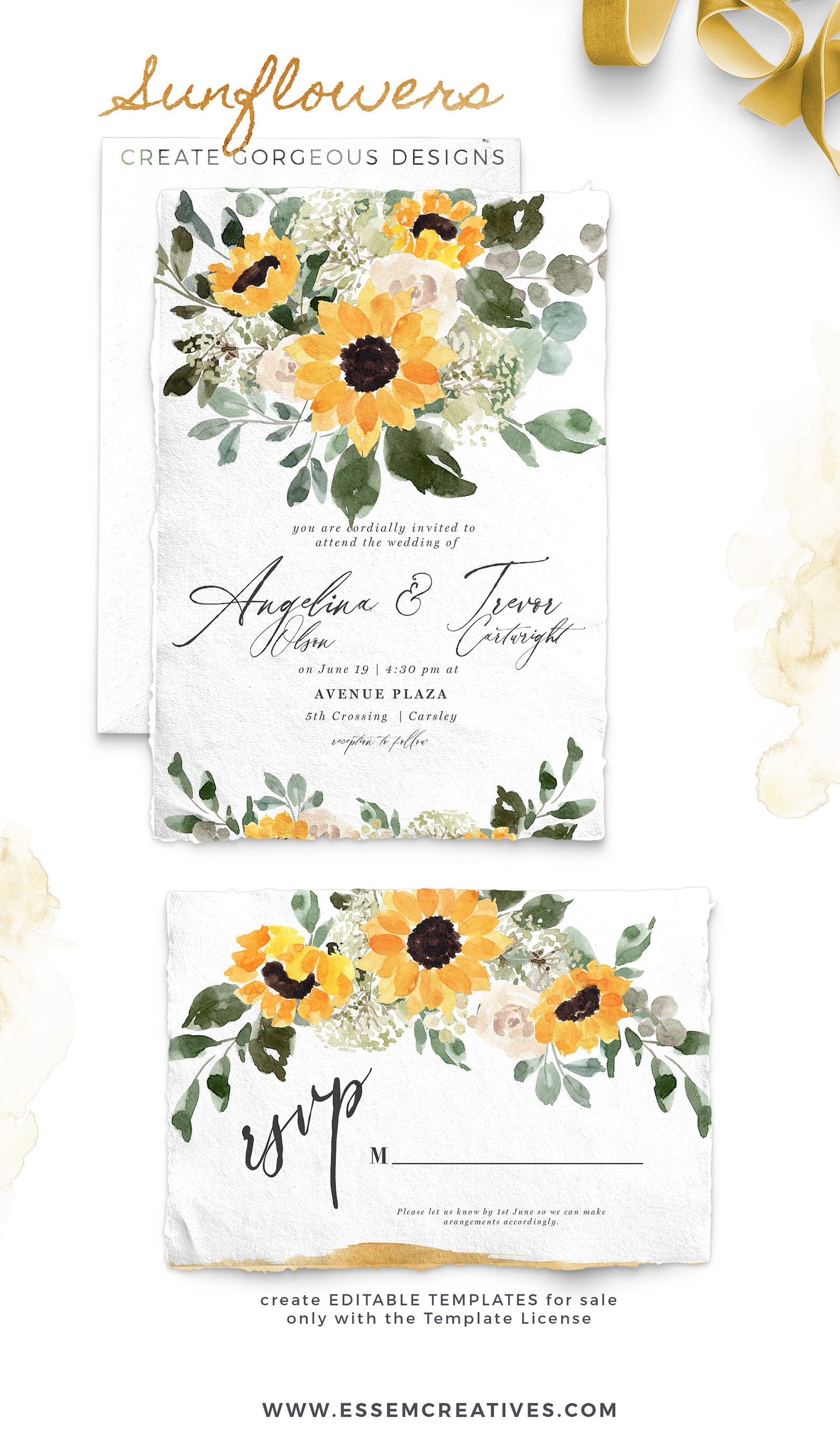 Watercolor Sunflowers Babys Breath Clipart Rustic Fall - Etsy India