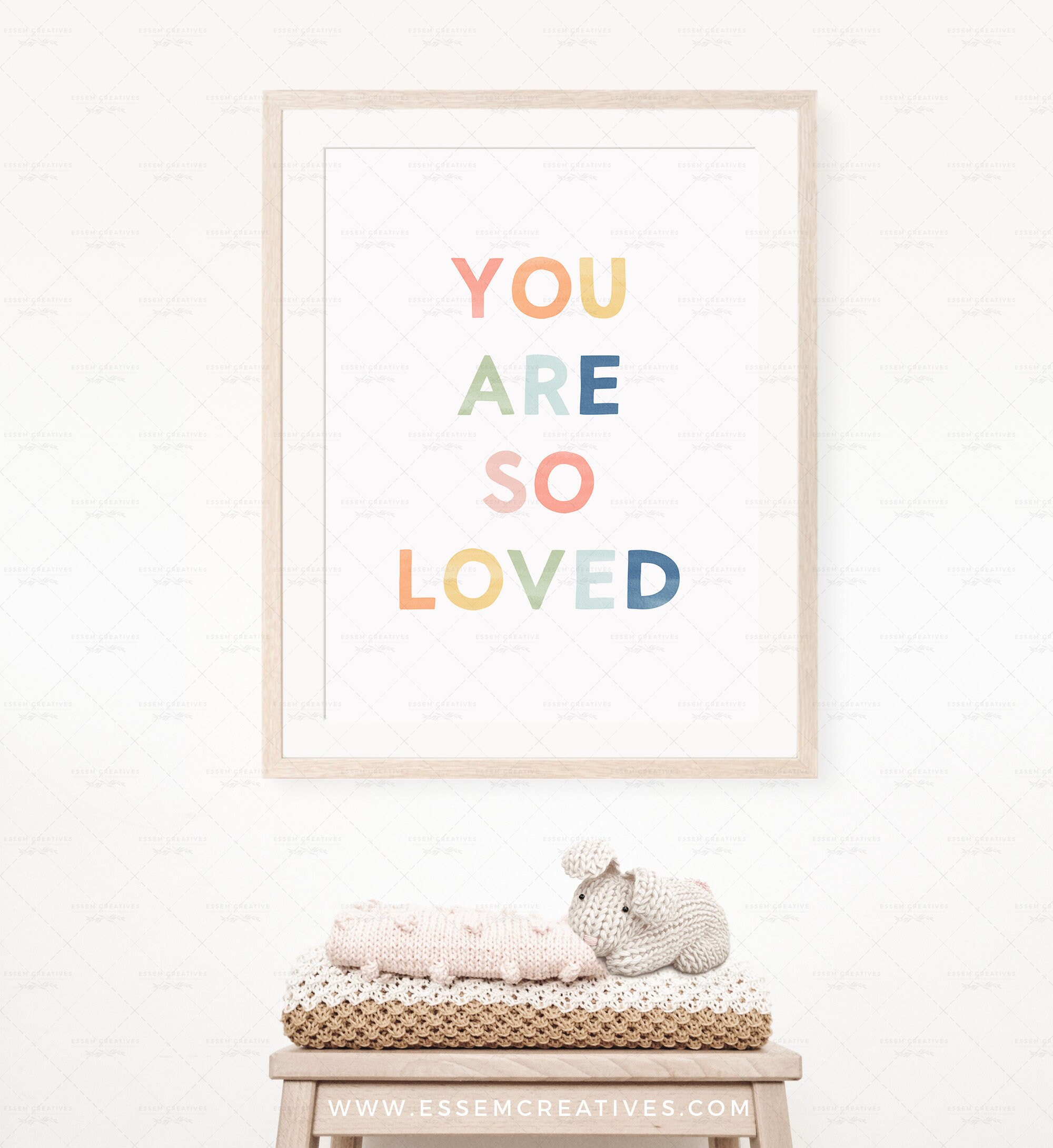 You Are so Loved Print, Rainbow Playroom Decor, Nursery Printable Wall ...