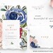 Blush and Navy Watercolor Flowers Clipart Floral Clipart - Etsy