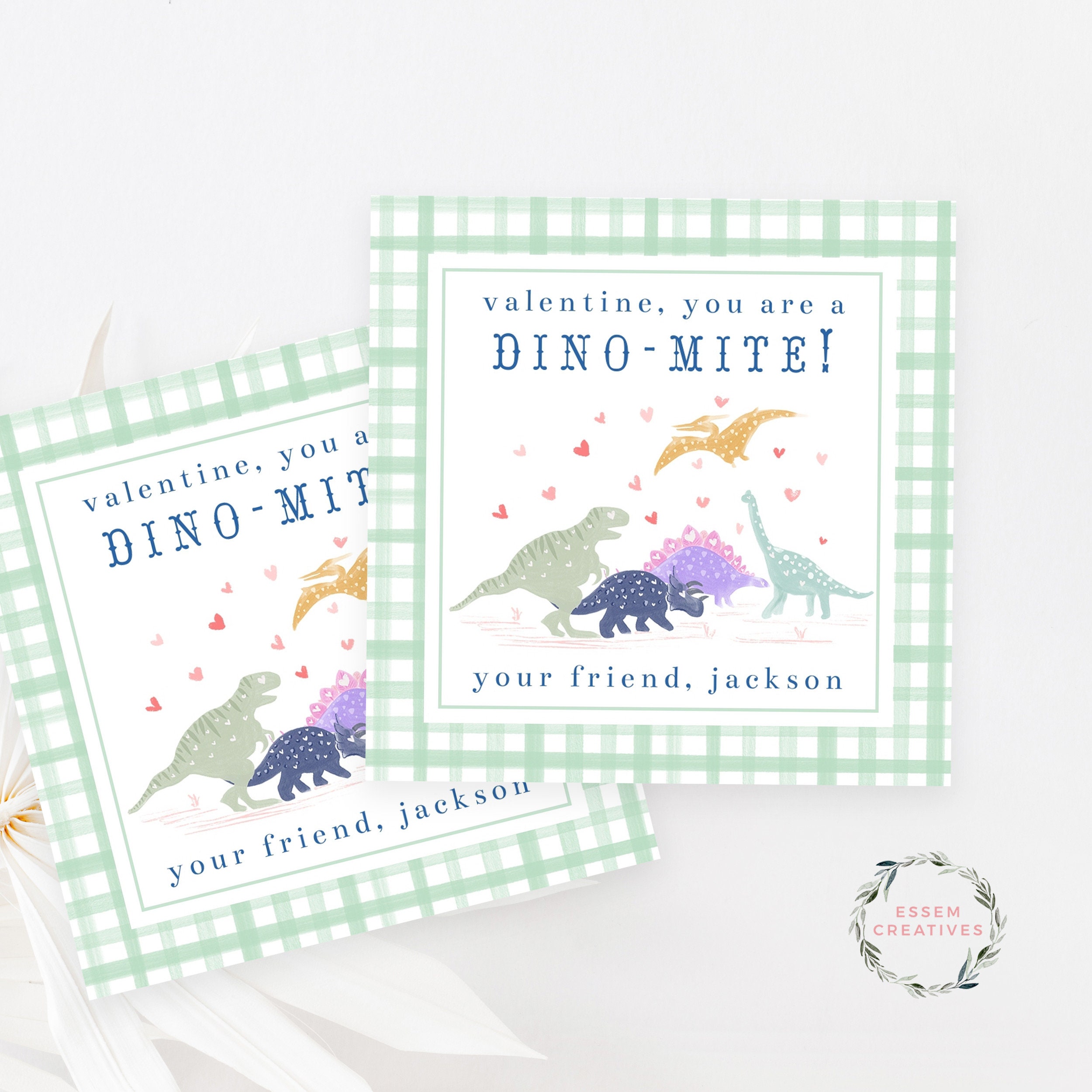 Printable Dinosaur Valentines Gift Tag for Kids, Dino-mite Valentine ...