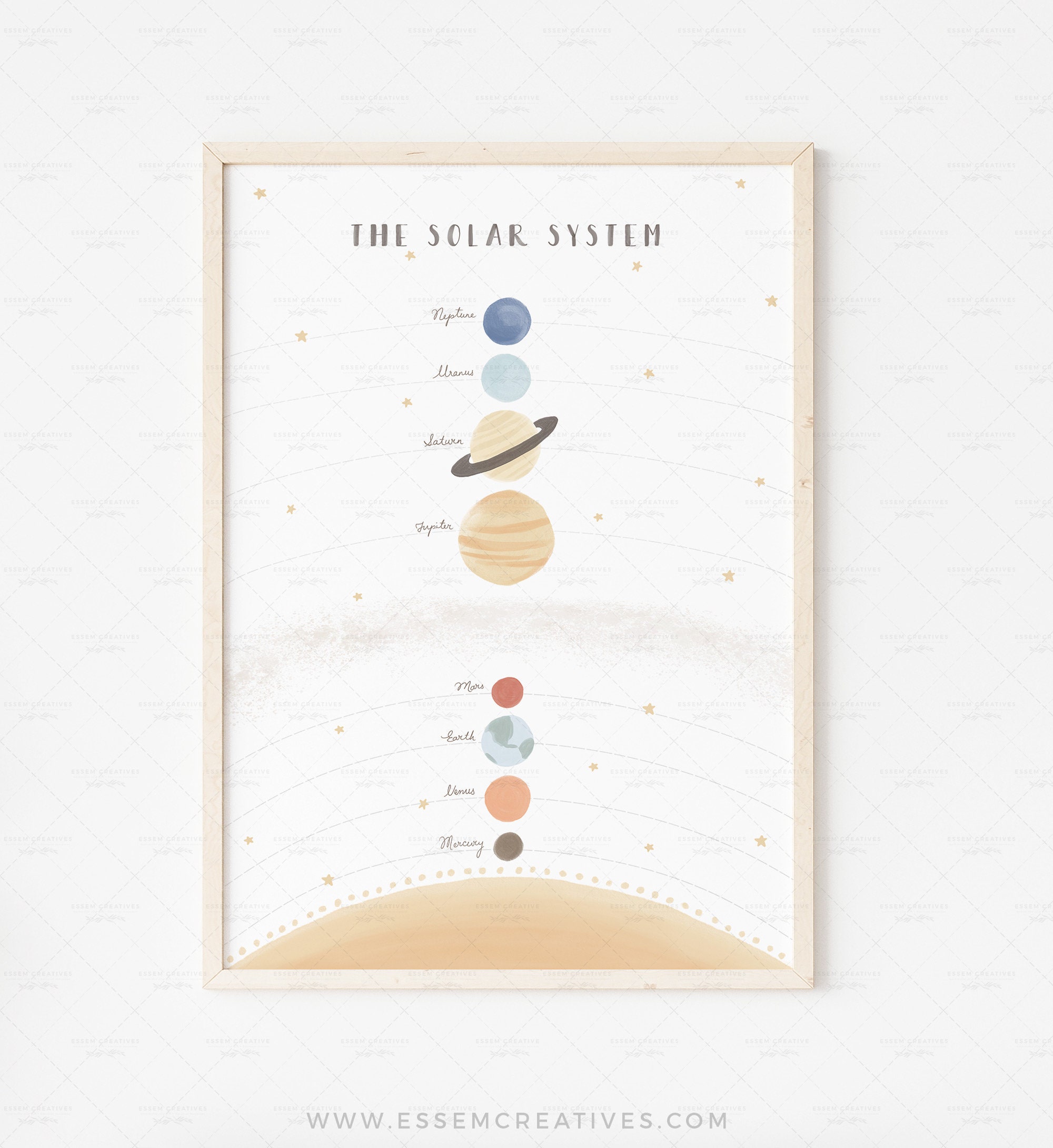 Solar System Poster, Boho Planets Space Celestial Print, PRINTABLE Wall ...