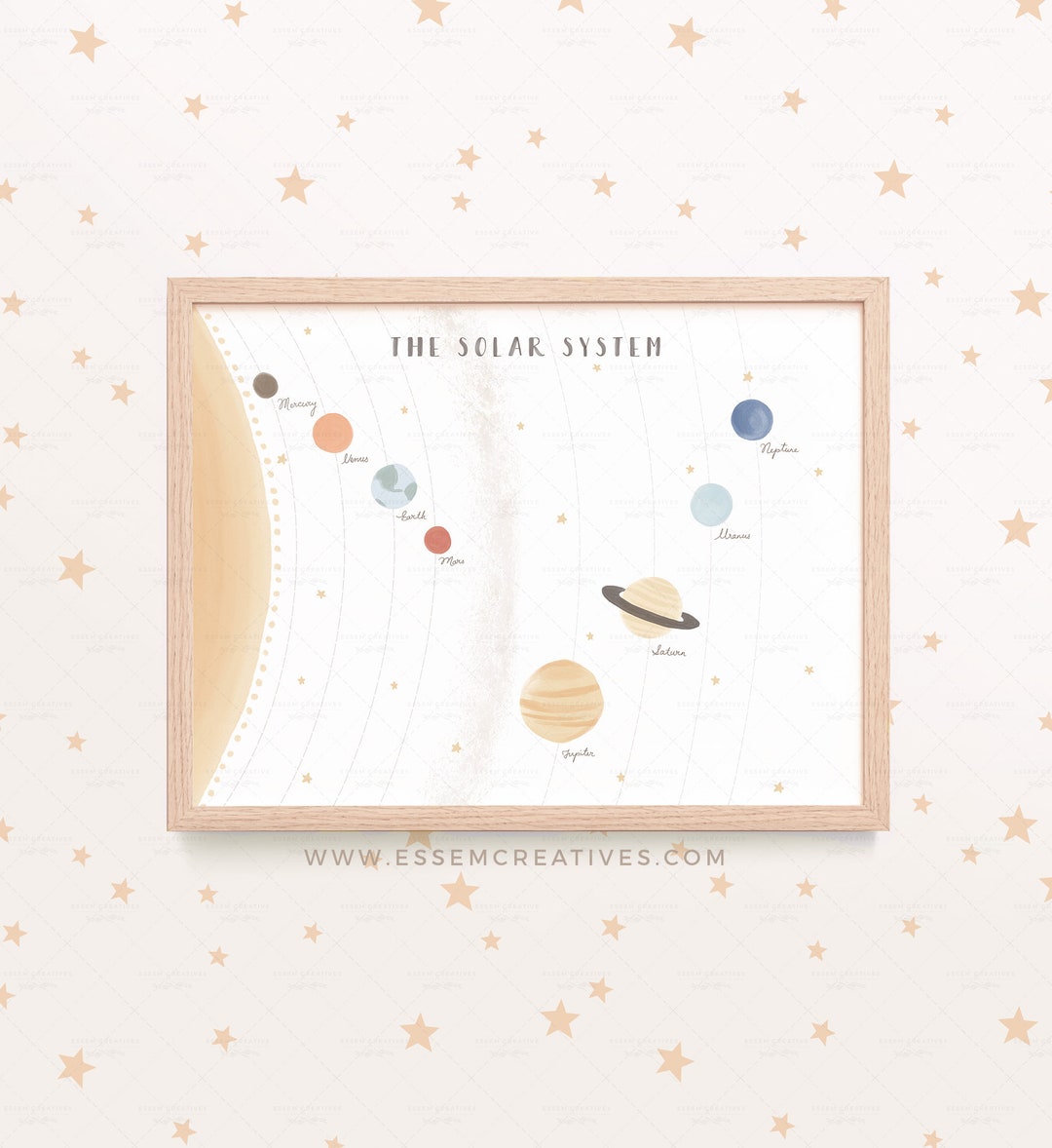Solar System Poster, Boho Planets Space Celestial Print, PRINTABLE Wall ...