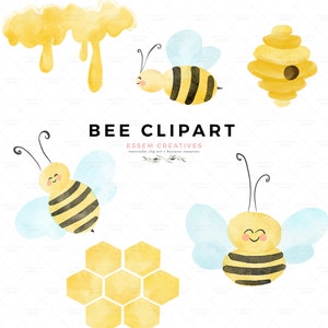 Bee Clipart, Honeybee Clipart, Honeycomb Clipart, Honey Pot for Bee ...
