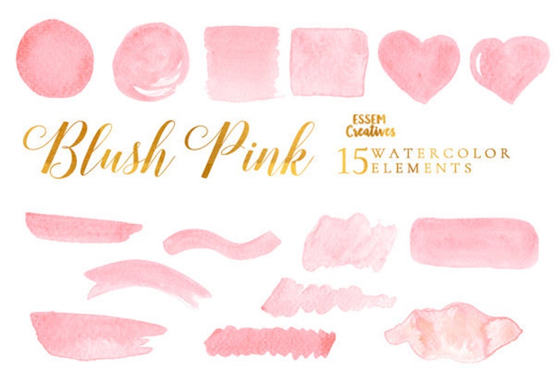 Blush Pink Watercolor Splash Clipart Pink Ombre Background | Etsy