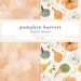Pumpkin Floral Digital Paper Seamless Repeat Patterns, Fall Halloween ...