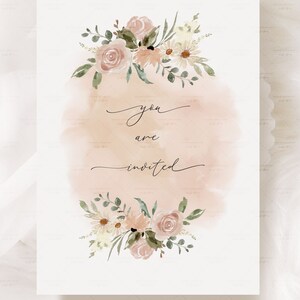 Boho Neutral Floral Clipart, Boho Floral Frame Clip Art, Watercolor ...