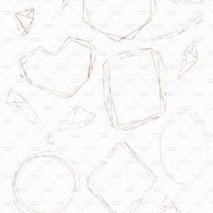Empty Rose Gold Geometric Frames Clipart, Crystal Frames Clip Art ...