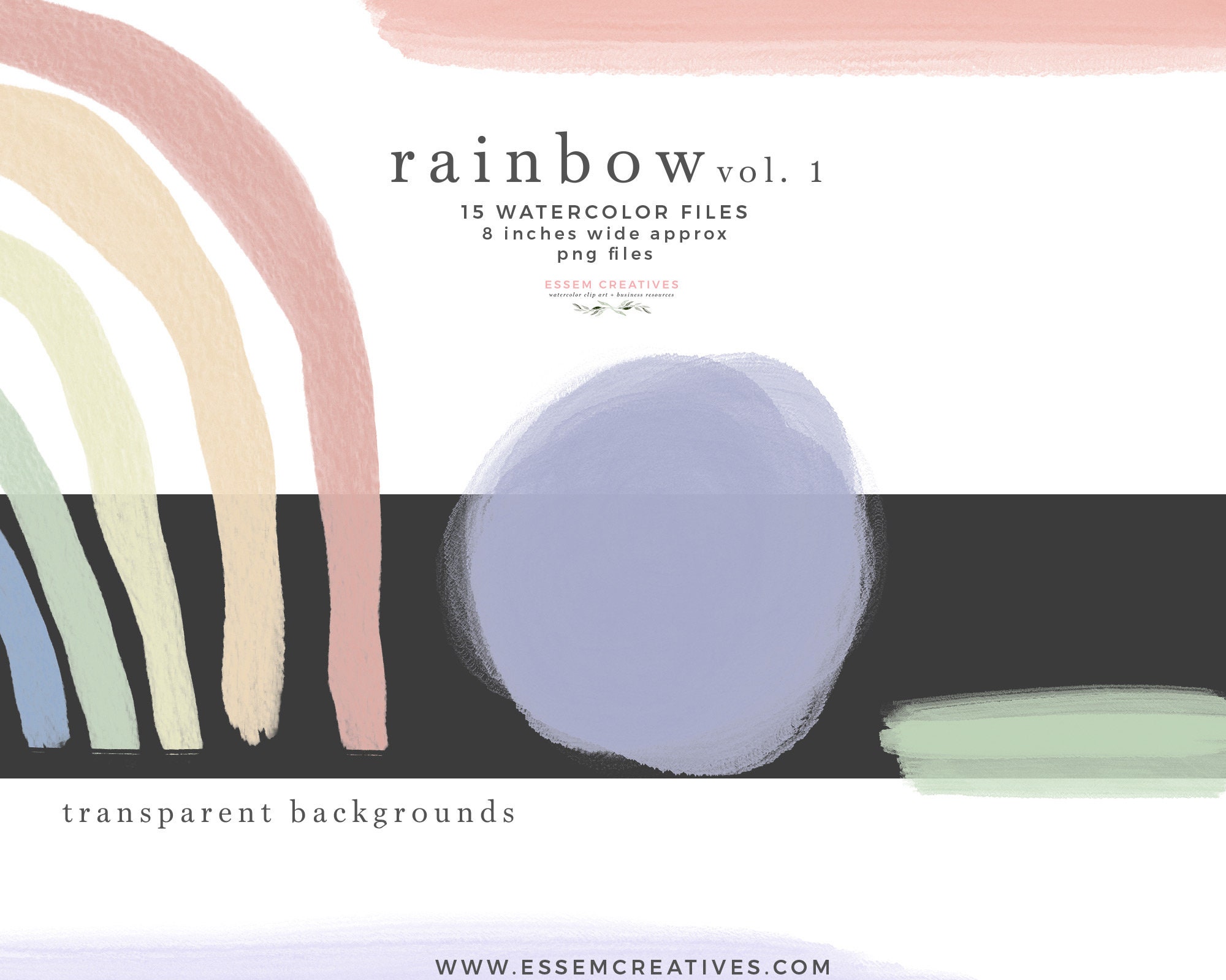 Watercolor Rainbow Clipart Circles Clipart Digital Planner | Etsy