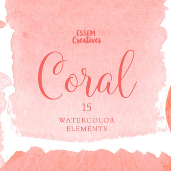 Coral Watercolor - Etsy