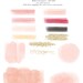 Watercolor Brush Strokes Textures Clipart, Blush Pink Peach Gold ...