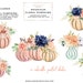Floral Pumpkin Clipart, Watercolor Pumpkin Vase, Fall Flower Borders ...