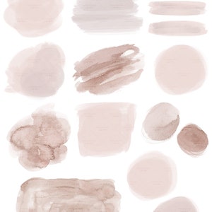 Blush Pink Watercolor Clipart Texture Shapes Splash Splodge, Watercolor ...