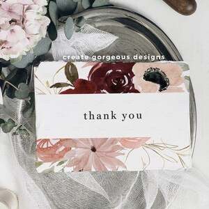 Burgundy Blush Floral Clipart, Boho Wreath Clipart, Watercolor Frame ...