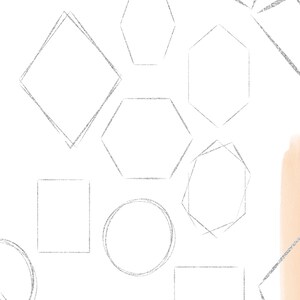 Empty Gold Glitter Geometric Frames Clipart, Rose Gold Silver Crystal ...