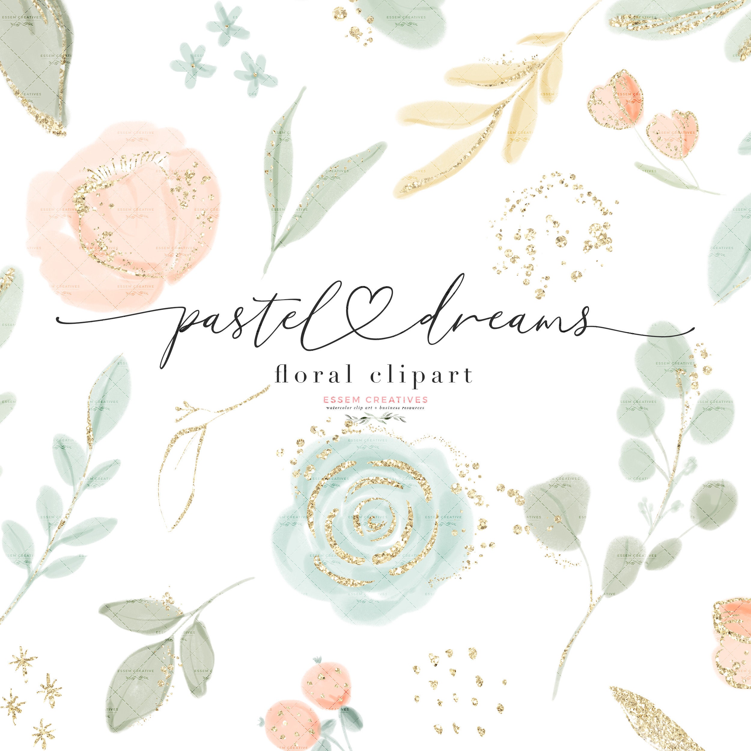 Mint Green Flower Clip Art