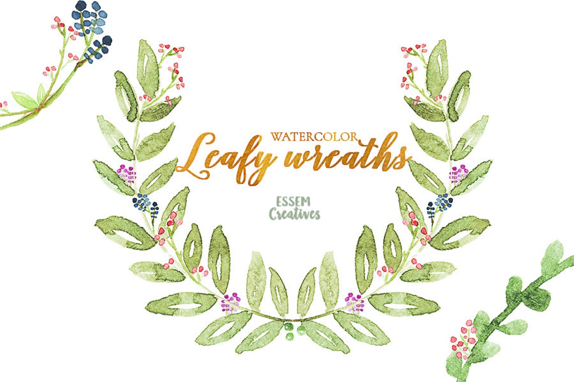 Watercolor Wreath Wreath Clipart Wreath Logo Wreath wedding | Etsy