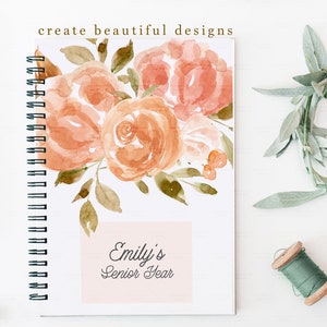 Peach Orange Floral Wreath Clipart, Boho Floral Frame Clip Art ...