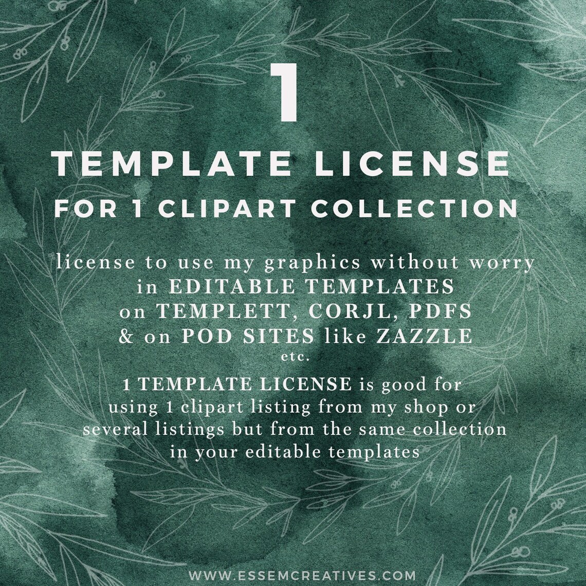 Template License for Using My Graphics in Digital Editable | Etsy