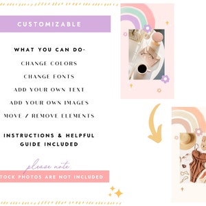 Rainbow Instagram Story Templates Canva, Inspirational Quotes for ...