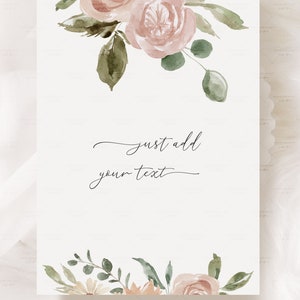 Boho Neutral Floral Clipart, Boho Floral Frame Clip Art, Watercolor ...